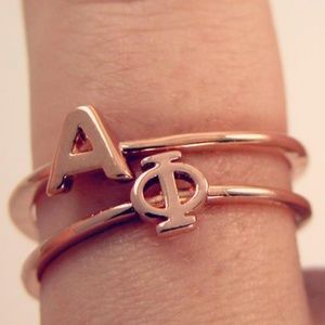 Jewelry | Alpha Phi Ring In Rose Gold | Poshmark